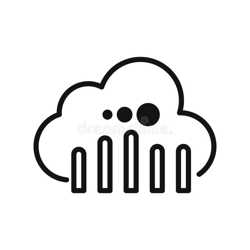 Cloud Computing Icon Black and White Illustration Stock Vector ...