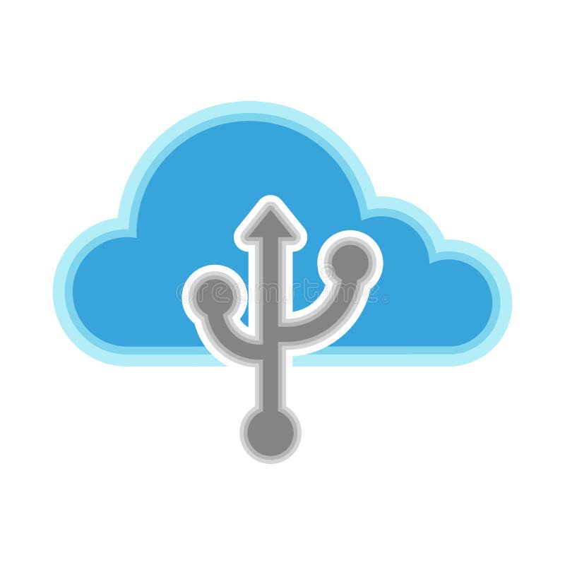 Cloud Computing Icon with a Connection Symbol Stock Vector ...