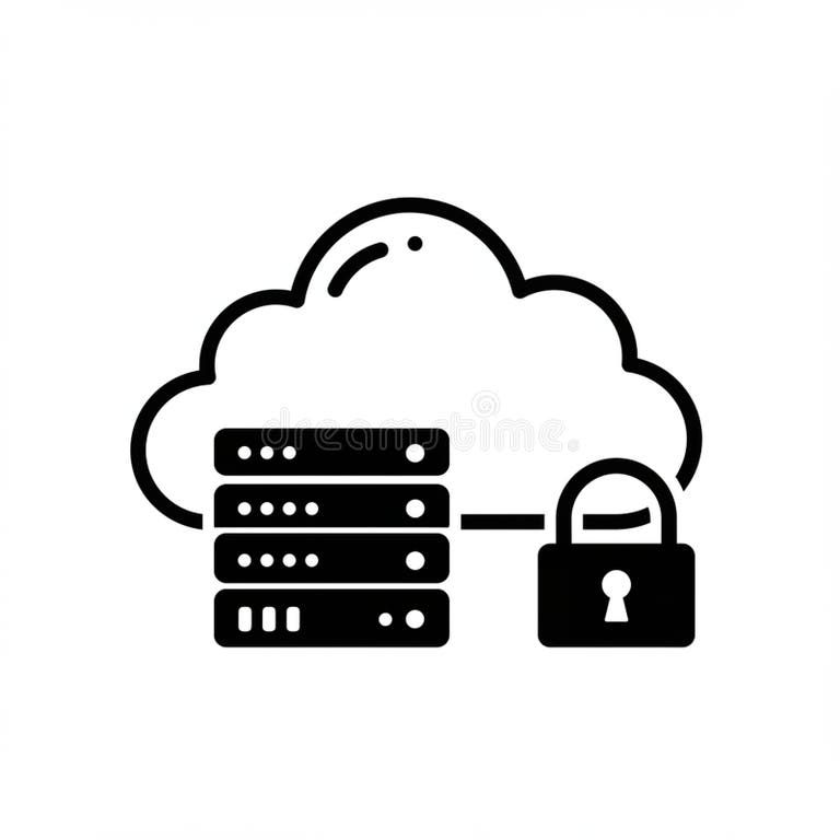 Cloud Computing Icon Featuring a Stylized Cloud Connected To a Server ...
