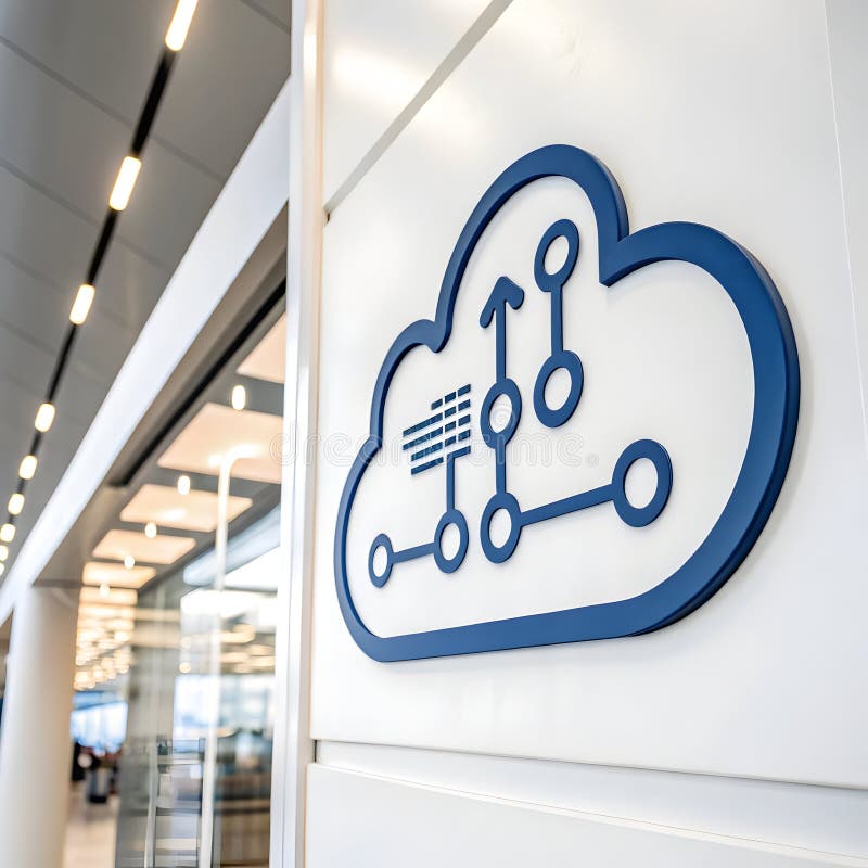 Cloud Computing Icon Isolated on White Stock Illustration ...