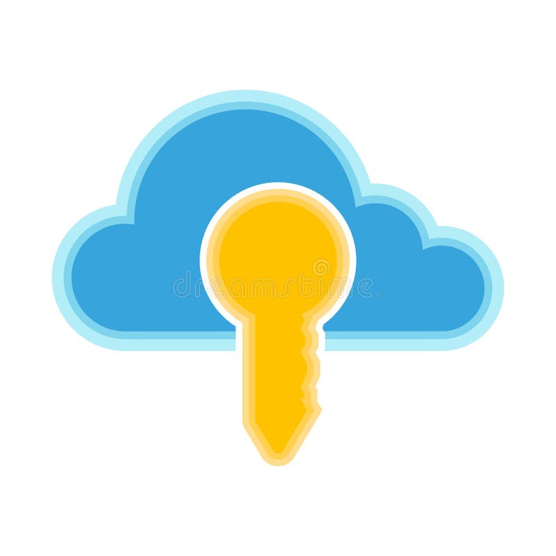 Cloud Computing Icon with a Key Symbol Stock Vector - Illustration of ...