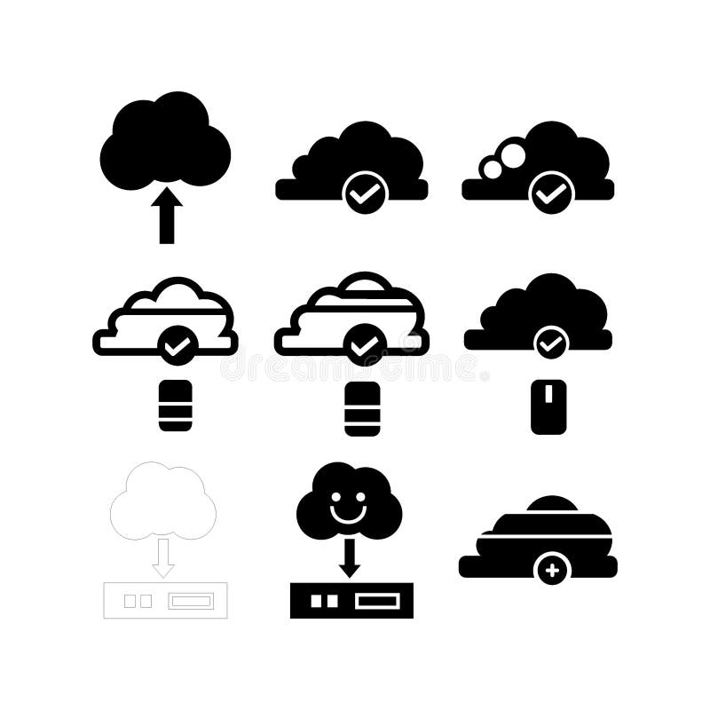 Cloud Computing Icon or Logo Isolated Sign Symbol Vector Illustration ...