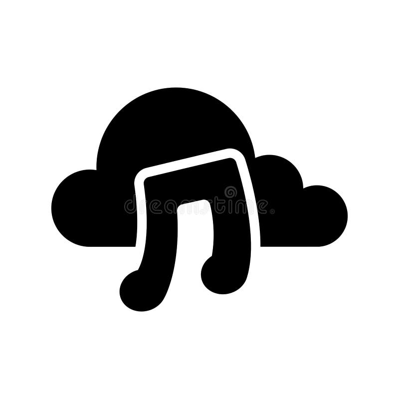 Cloud Computing Icon with a Musical Note Symbol Stock Vector ...