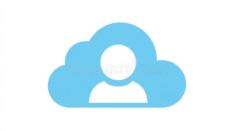Cloud Computing Icon with Person, Seamless Access To Data, Apps, and ...