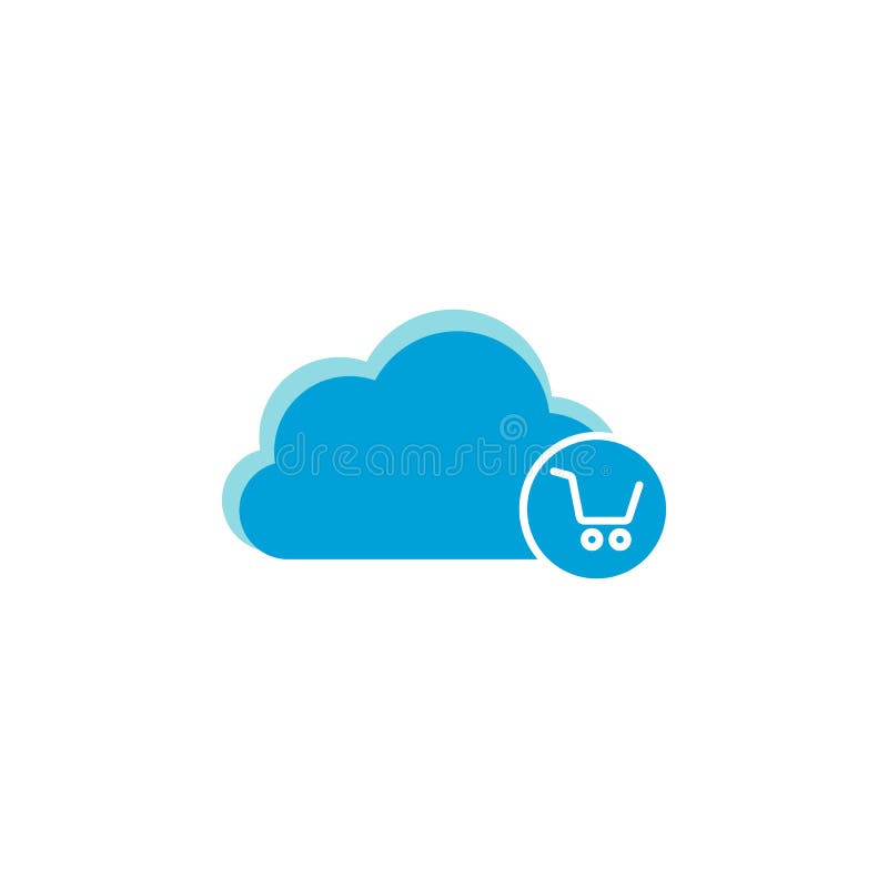Cloud Computing Icon, Shopping Cart Icon Stock Vector - Illustration of button, digital: 107914756