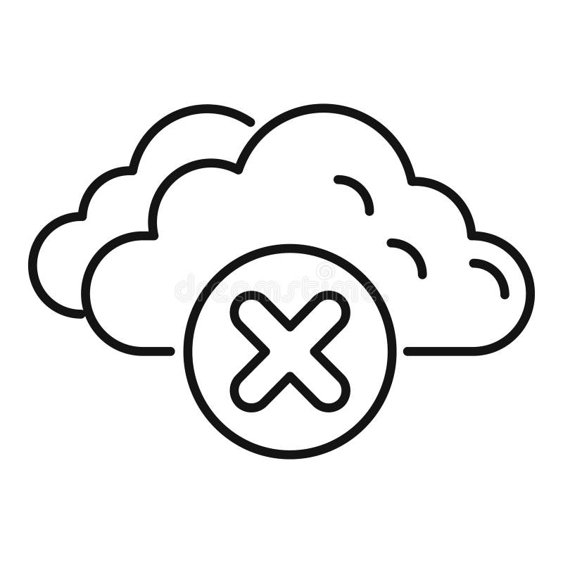 Cloud Computing Icon Showing Disconnected Service with an X Stock ...