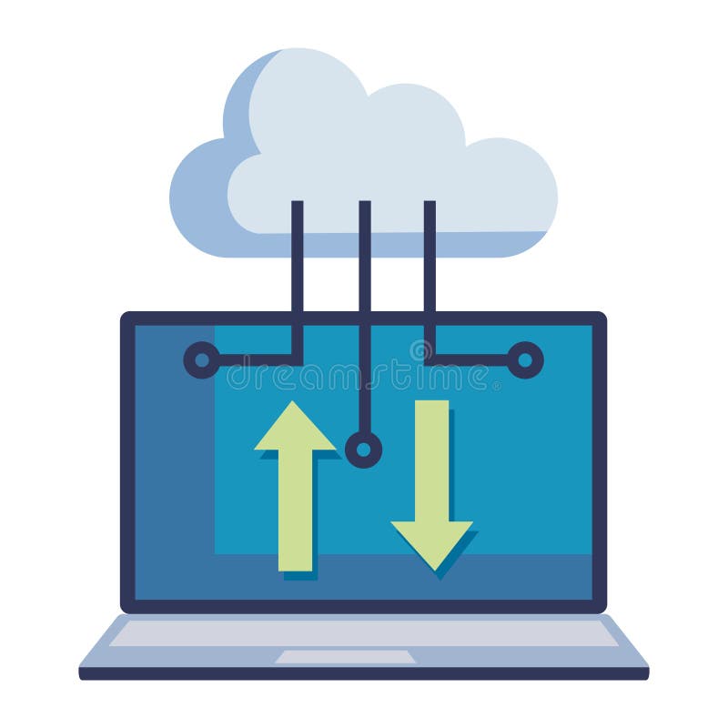 Cloud Computing Upload Icon Illustration Stock Vector - Illustration of ...