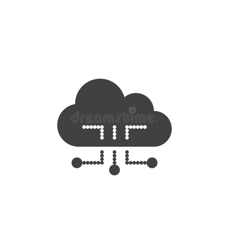Cloud Computing Icon , Solid Logo Illustration, Pictogram Stock ...