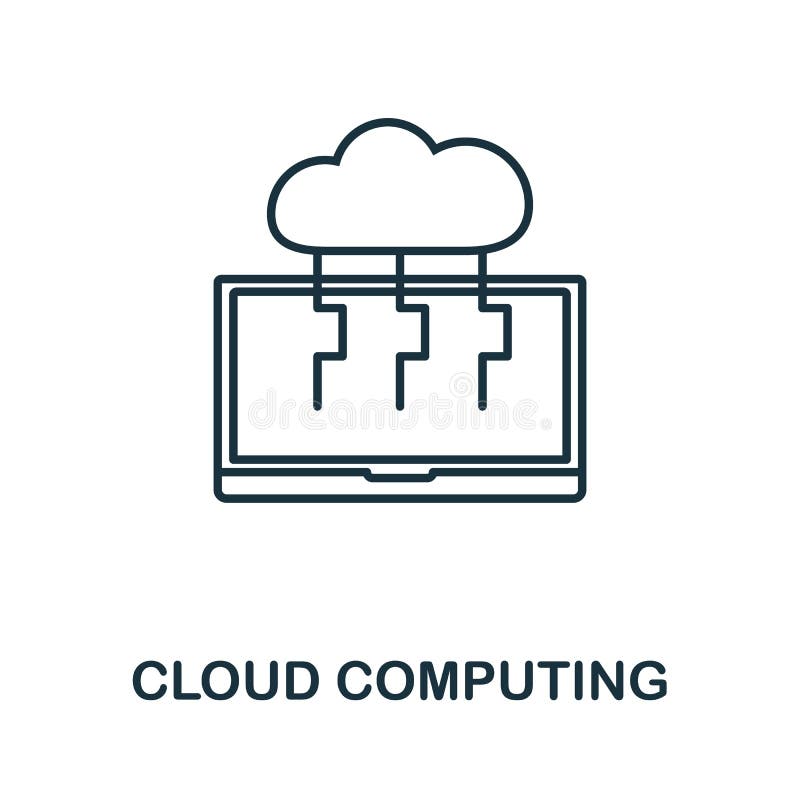 Cloud Computing Icon. Thin Outline Style Design from Web Hosting Icons ... Cloud Computing Icon. Thin Outline Style Design from Web Hosting Icons ...