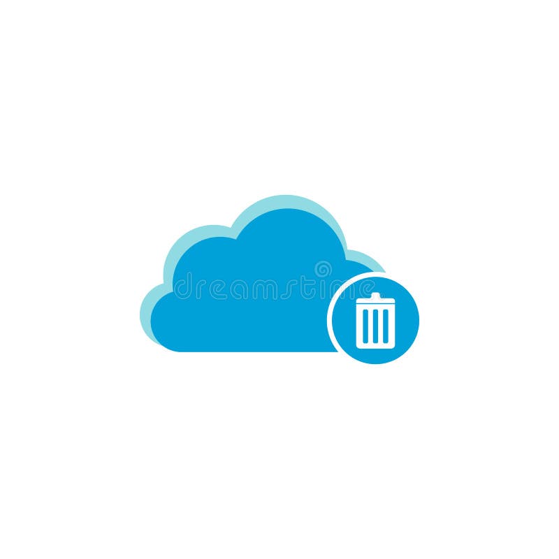 Cloud Computing Icon, Trash Bin Icon Stock Vector - Illustration of ...