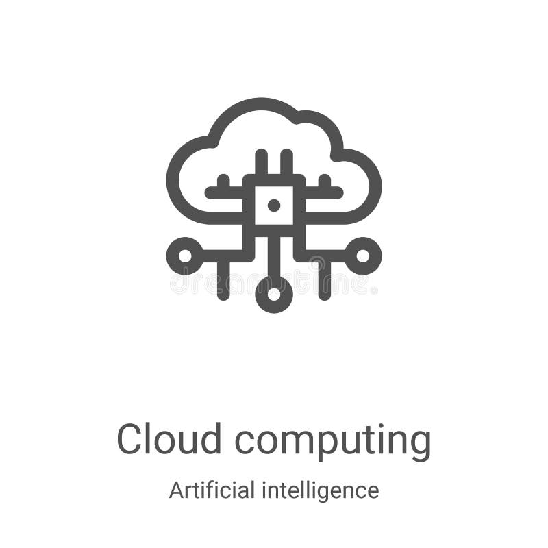 Cloud Computing Icon Vector from Artificial Intelligence Collection 细线云 ...
