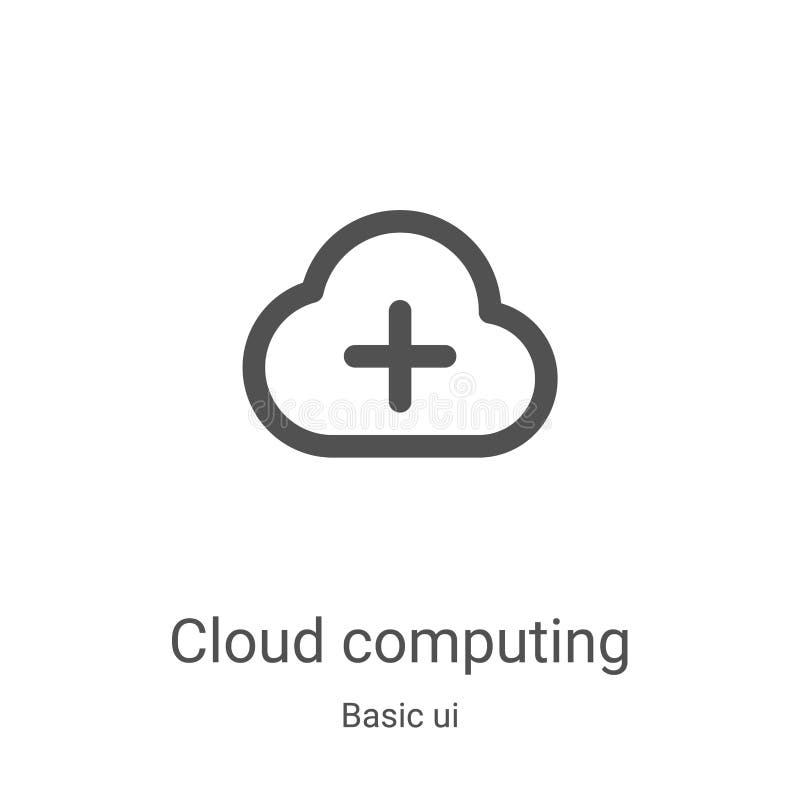 Cloud Computing Icon Vector from Basic Ui Collection. Thin Line Cloud Computing Outline Icon ...