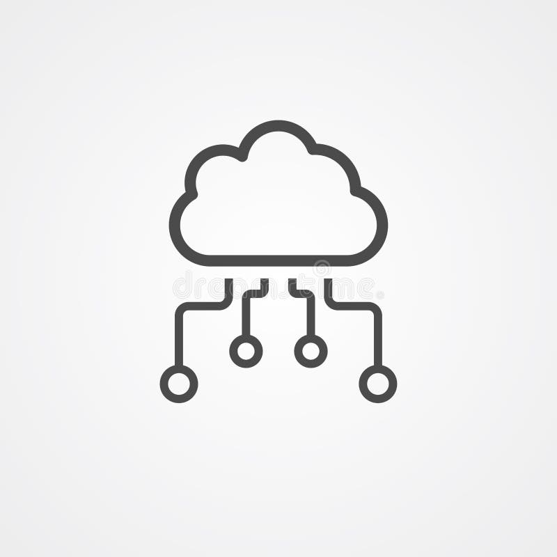 Cloud Computing Vector Icon Sign Symbol Stock Vector - Illustration of ...