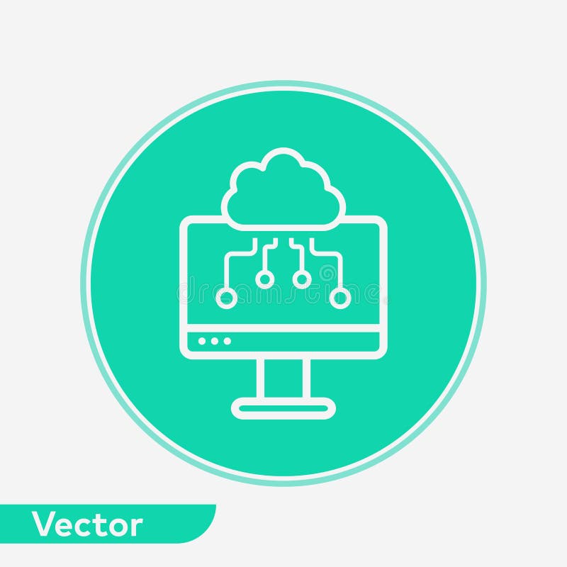 Cloud Computing Vector Icon Sign Symbol Stock Vector - Illustration of ...