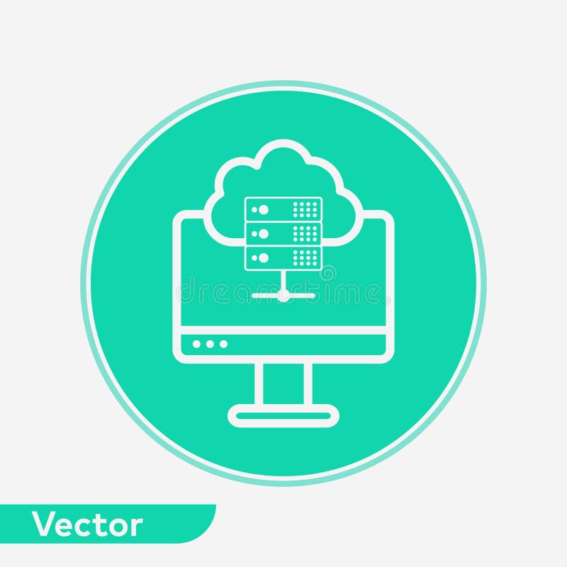 Cloud Computing Vector Icon Sign Symbol Stock Vector - Illustration of ...