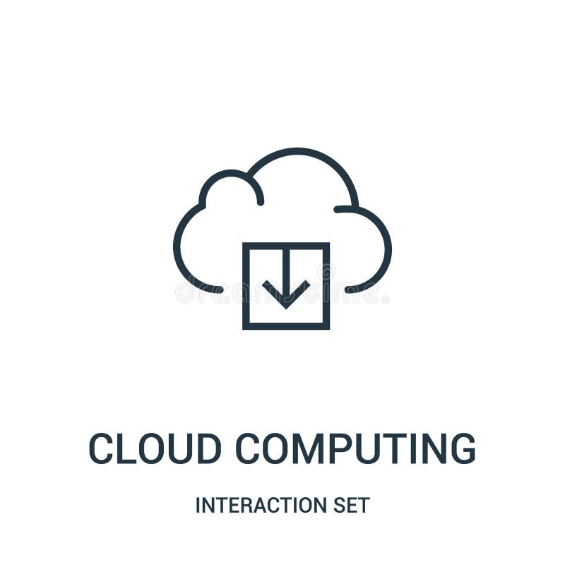 Cloud Computing Icon Vector from Interaction Set Collection. Thin Line Cloud Computing Outline ...