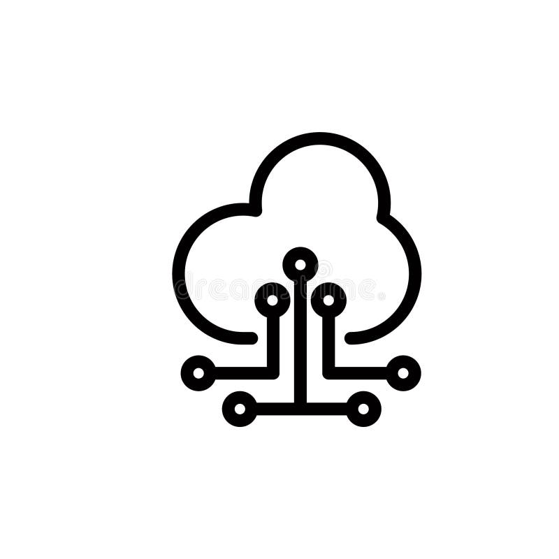 Cloud Computing Icon Vector Logo Template Stock Vector - Illustration ...