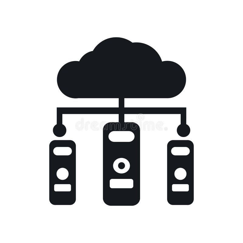 Cloud Computing Icon Vector Sign and Symbol Isolated on White Background, Cloud Computing Logo ...