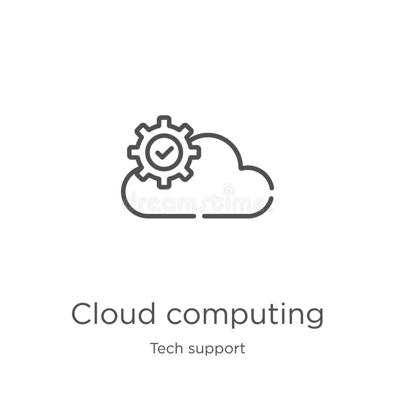 Cloud Computing Icon Vector from Tech Support Collection. Thin Line ...