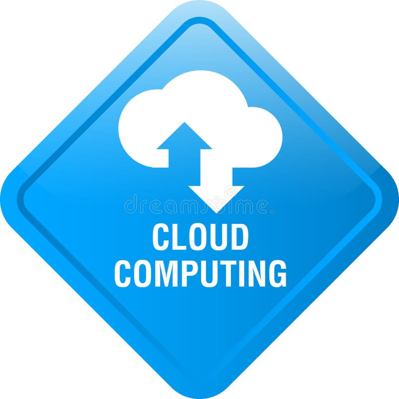 Cloud Computing Icon Web Button Stock Illustration - Illustration of ...