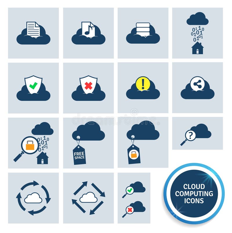 Cloud computing icons stock vector. Illustration of graphic - 40384379