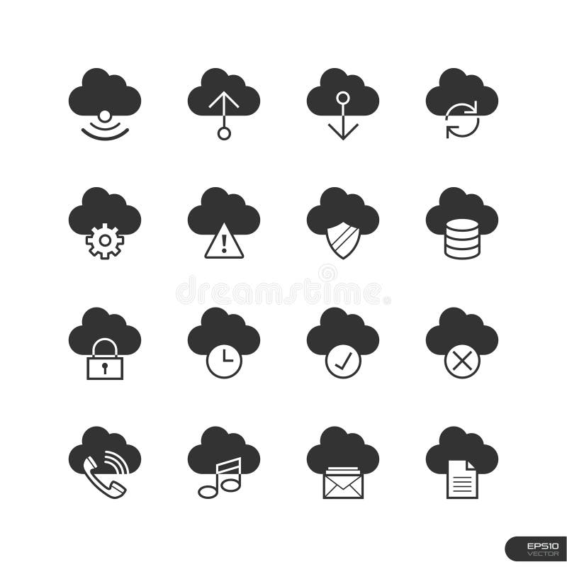 Cloud Computing Icons Set - Vector Illustration Stock Vector ...