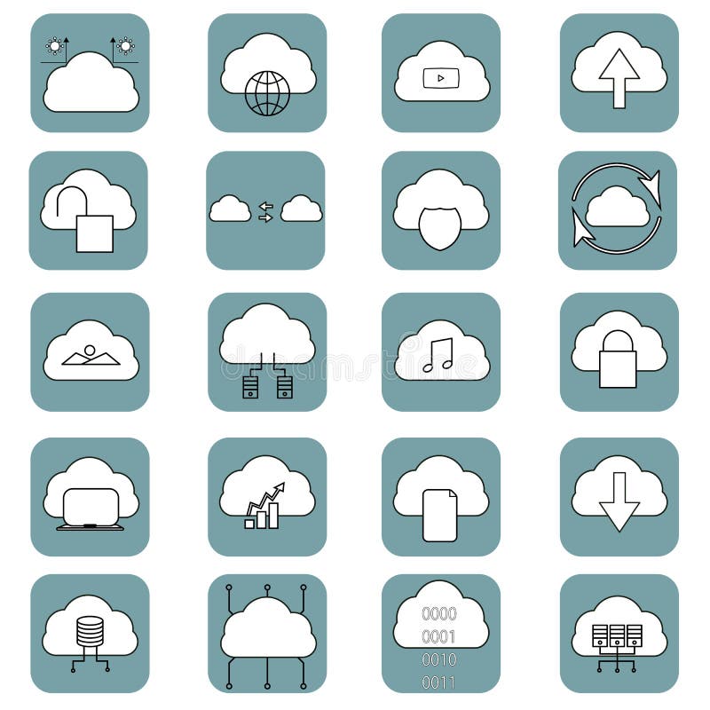 Cloud Computing Icons Set, Vector Illustration Stock Vector ...