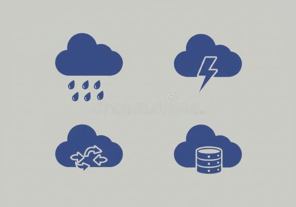 Cloud Computing Icons Showing Data and Weather Concepts Stock ...