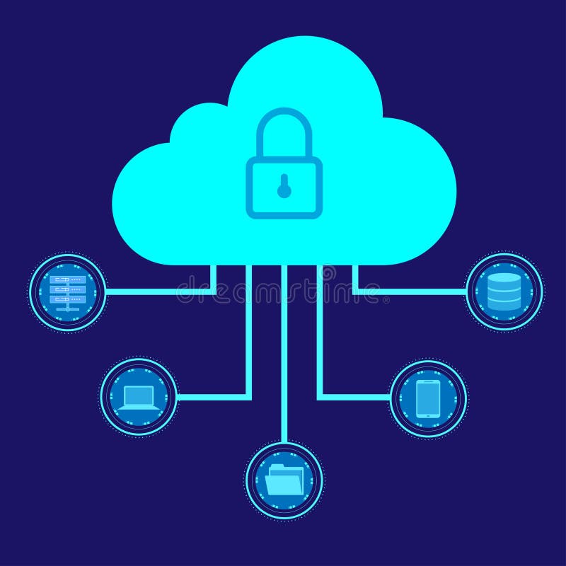 Cloud Computing Icons. Cloud Storage and Network Vector Icon Stock ...