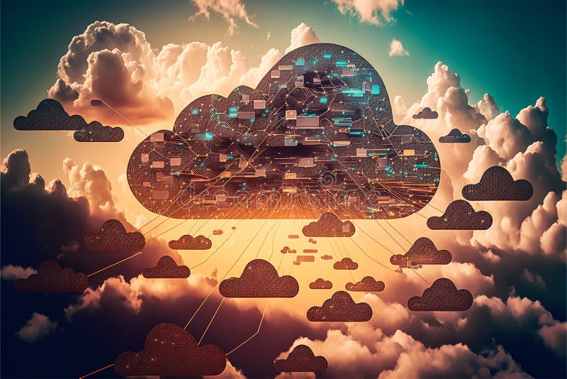 Cloud Computing Illustration Stock Photo - Image of cloud, service ...