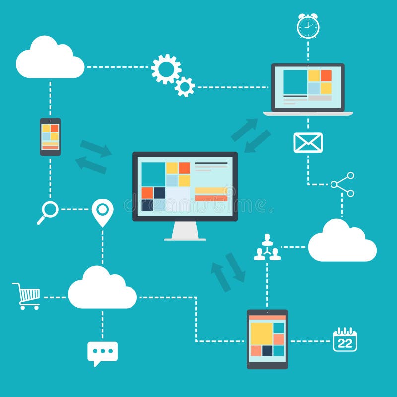 Cloud Computing Illustration. Stock Illustration - Illustration of ...