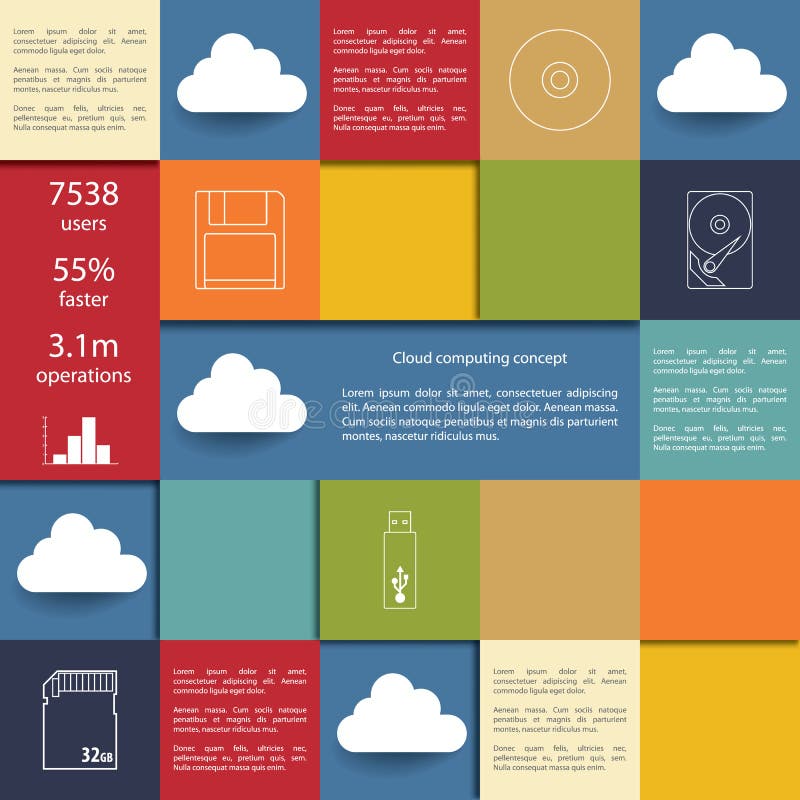 Cloud Computing Infographics Illustration Vector Stock Vector ...