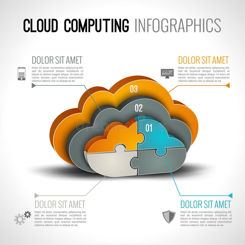 Cloud Computing Infographics Stock Vector - Illustration of connection ...