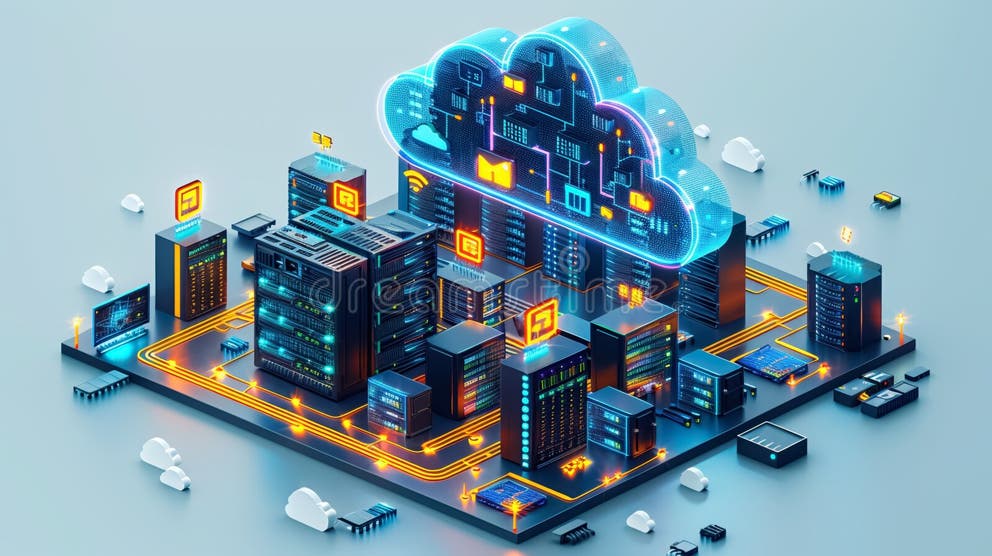 Cloud Computing Infrastructure, Data Centers, Servers, and Networking Equipment Stock ...