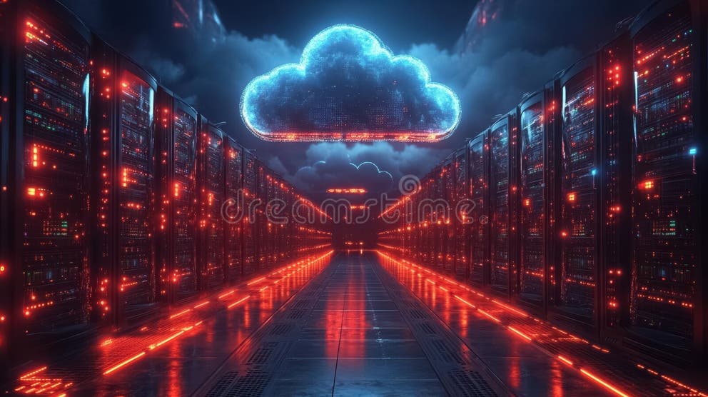 Cloud Computing Infrastructure, Data Centers, Servers, and Networking Equipment Stock ...