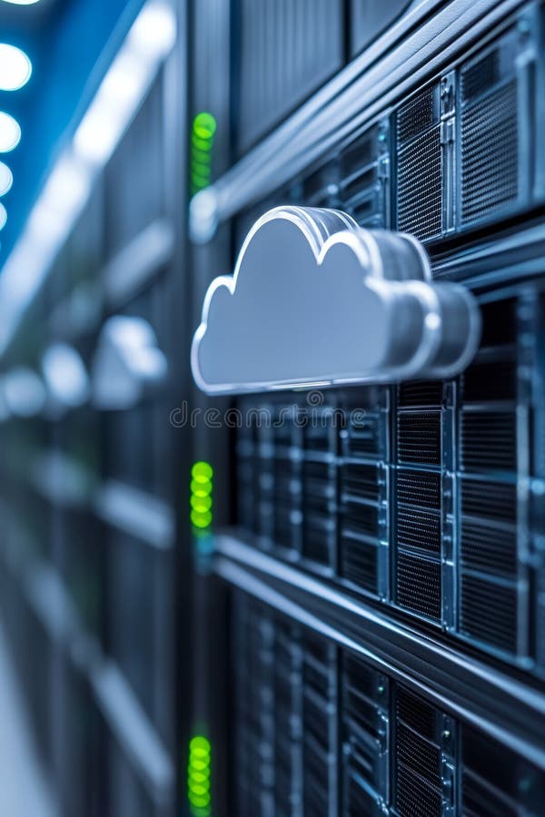 Cloud Computing Infrastructure: Modern Server Rack in a Data Center ...