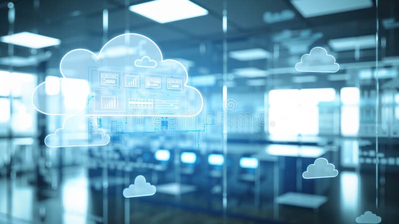 Cloud Computing Infrastructure Showing a Network of Cloud Servers Stock ...