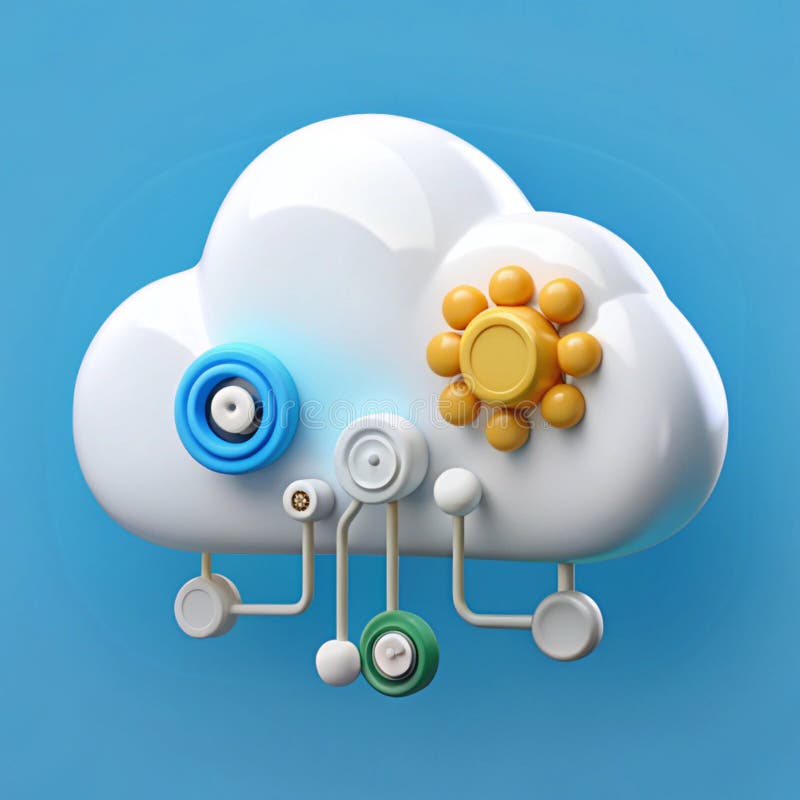 Cloud Computing Infrastructure Technology, Data System Storage Service Concept. Modern White ...