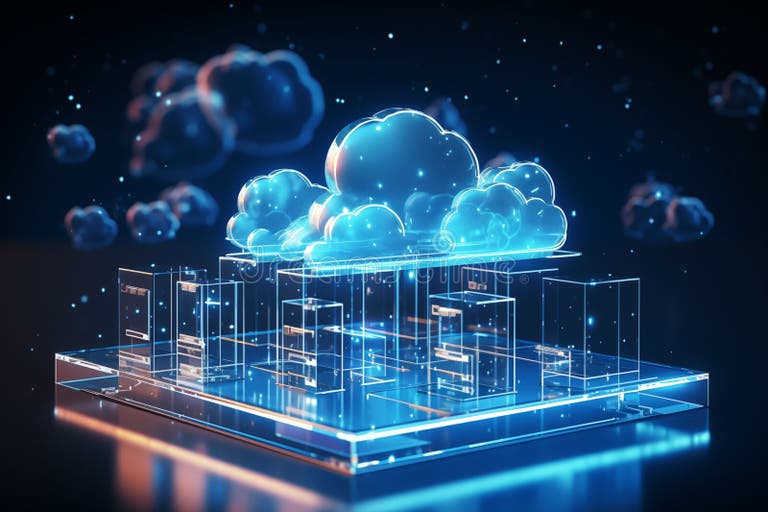 Cloud Computing Infrastructure Technology, Data System Storage Service Concept Background ...