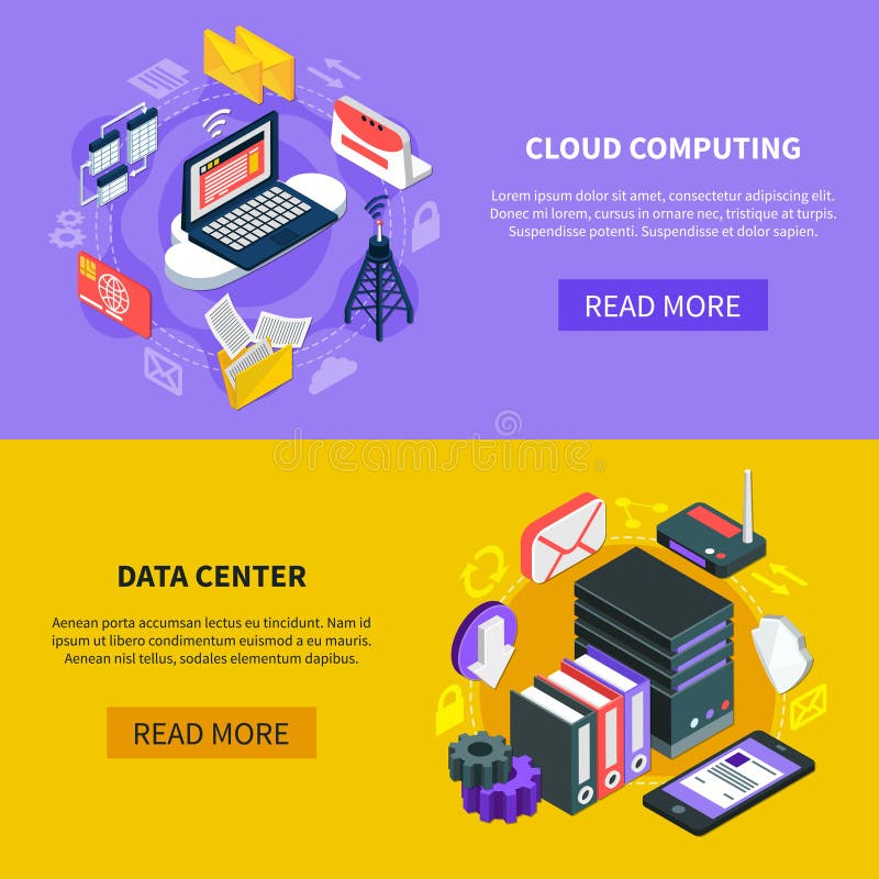 Cloud Computing Banner stock vector. Illustration of horizontal - 54693848