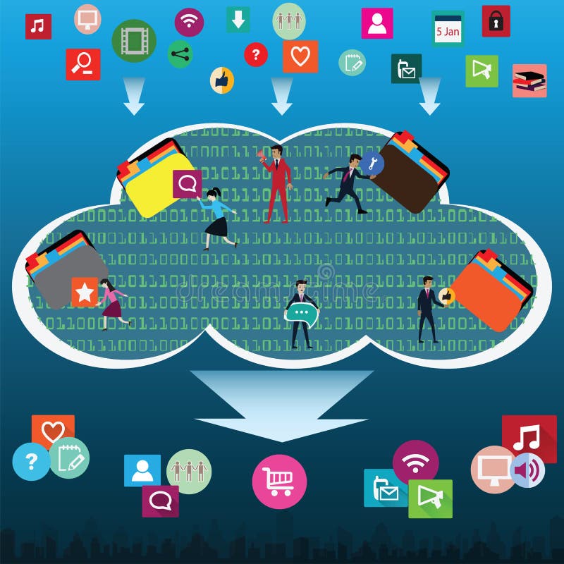 Cloud Computing Technology,keep Big Data,personal Information Stock ...