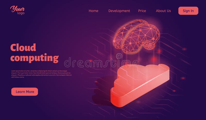 Cloud Computing Landing Web Page Template. Isometric Vector ... Cloud Computing Landing Web Page Template. Isometric Vector ...