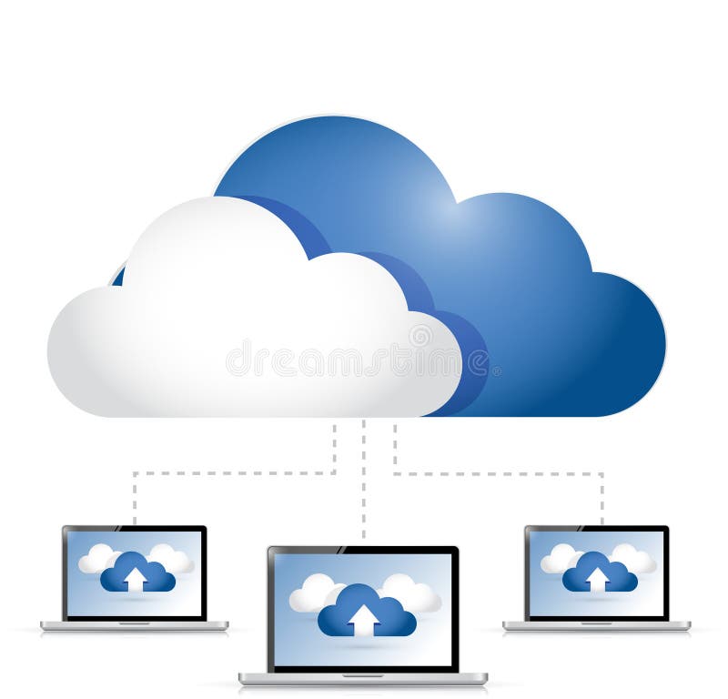 Cloud Computing Laptop Connection Illustration Stock Illustration - Illustration of information ...