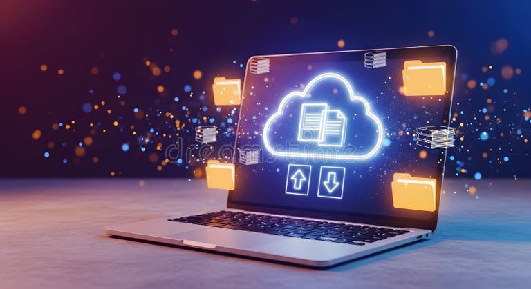Cloud Computing Laptop Data Storage Backup Online File Transfer ...