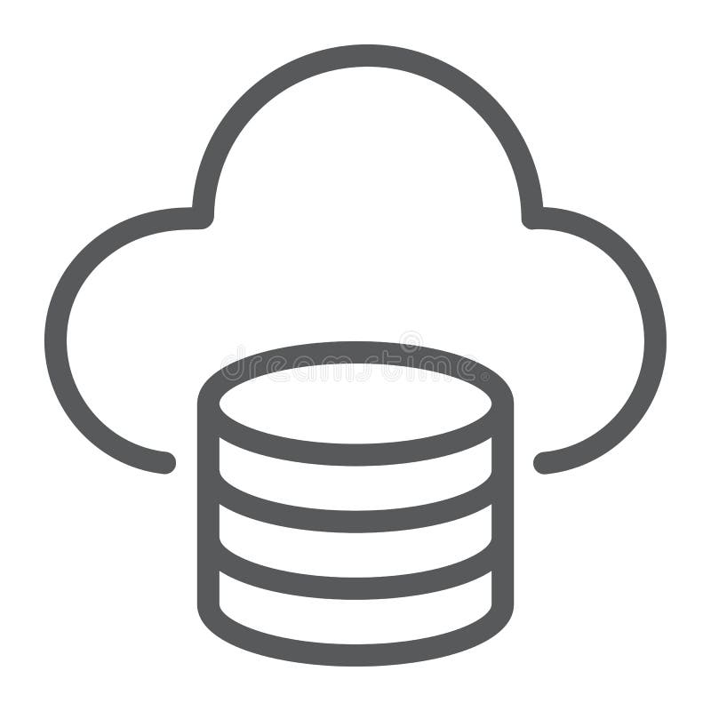 Cloud Computing Line Icon Data And Analytics Stock Vector