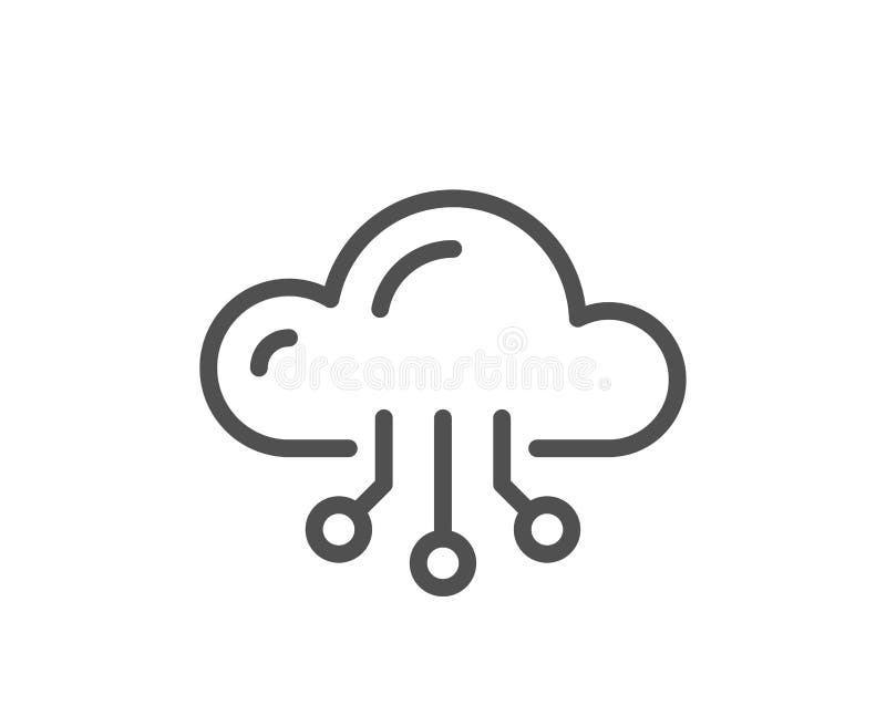 Cloud Computing Line Icon Internet Data Storage Sign Vector Stock