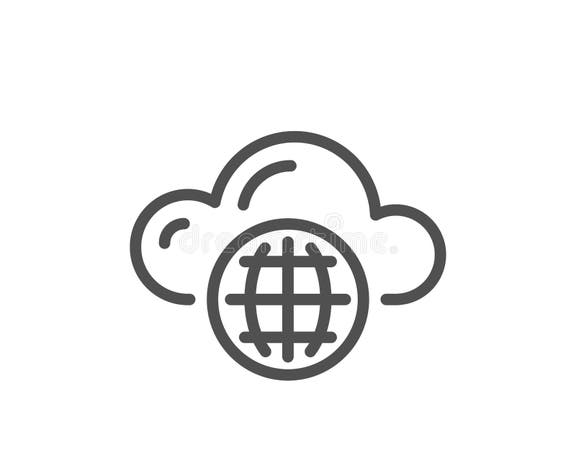 Cloud Computing Line Icon. Internet Data Storage Sign. Vector Stock Vector - Illustration of ...