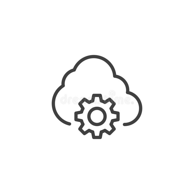Cloud Computing line icon stock illustration. Illustration of line ... Cloud Computing line icon stock illustration. Illustration of line ...