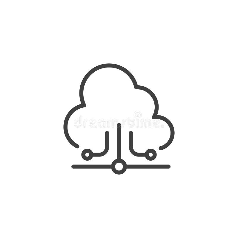 Cloud computing line icon stock vector. Illustration of internet ... Cloud computing line icon stock vector. Illustration of internet ...