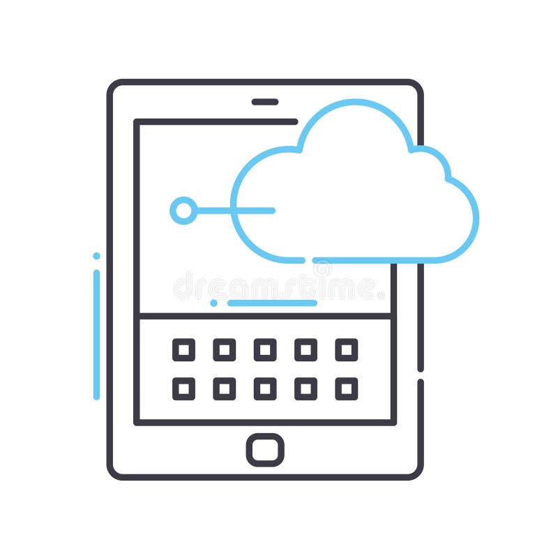 Cloud Computing Line Icon Outline Symbol Vector Illustration Concept